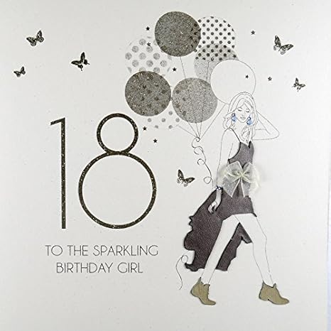 18th Sparkling Birthday Girl - Large Handmade 18th Birthday Card - RAD1 ...
