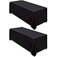 Amazon.com: Surmente 2 Pack Black Tablecloth 90 x 132-inch Rectangular ...