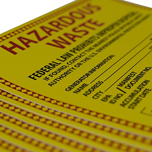 NMC HW1 Hazardous Waste Container Label, "HAZARDOUS WASTE", 6" Width x ...