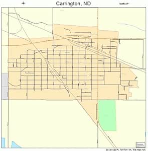 Amazon.com: Large Street & Road Map of Carrington, North Dakota ND ...