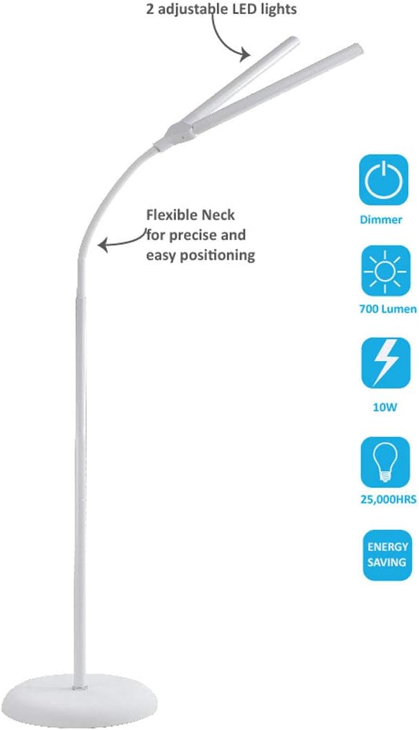 Sewing Online Free-Standing LED Floor Lamp with Flexible Necks, Sturdy ...