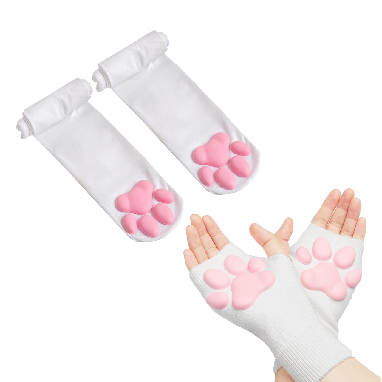 Mua HOMEGYMFREE Cute Cat Paw Mittens Gloves, Kawaii Cat Cosplay Kawaii ...