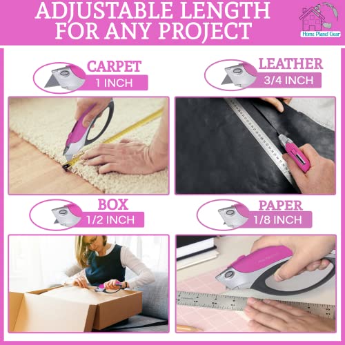 Pink Box Cutter Retractable Utility Knife - Heavy Duty Box Cutter Knife ...