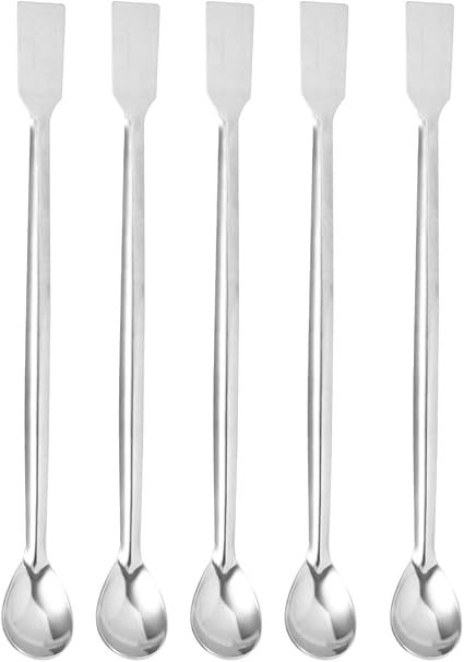 Amazon.com: iplusmile 5pcs 200mm Stainless Steel Lab Spatula Sampling ...