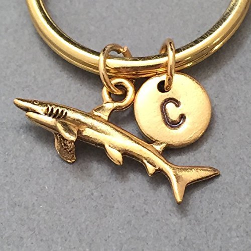 Amazon.com: Shark keychain, shark charm, animal keychain, personalized ...