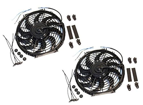 DEMOTOR PERFORMANCE Dual 14" Heavy Duty Radiator Electric Fan 2200 CFM ...