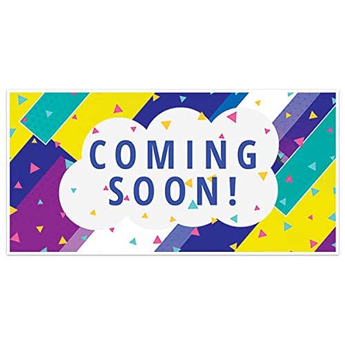 Amazon.com: Colorful Shapes Coming Soon Business Window Display Retail ...