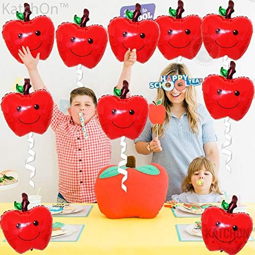 Apple Party Decorations – Large, Pack of 10 | Red Apple Mylar Balloons ...
