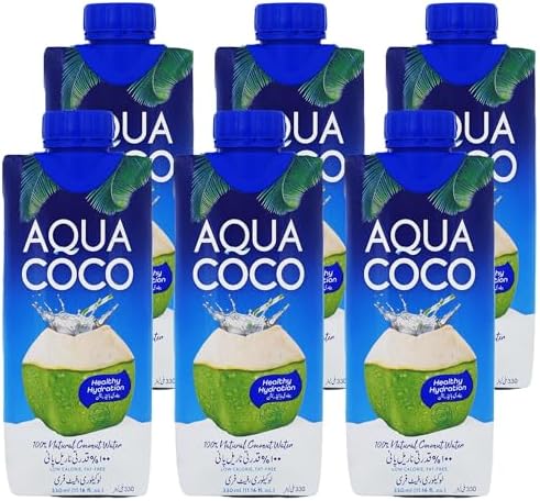 Aqua Coco 100% Natural Coconut Water 330ML Pack of 6, White price in ...