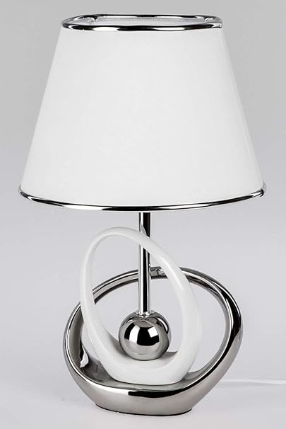 formano trendige Dekorations Lampe in weiß-silber, 40 cm: Amazon.de ...