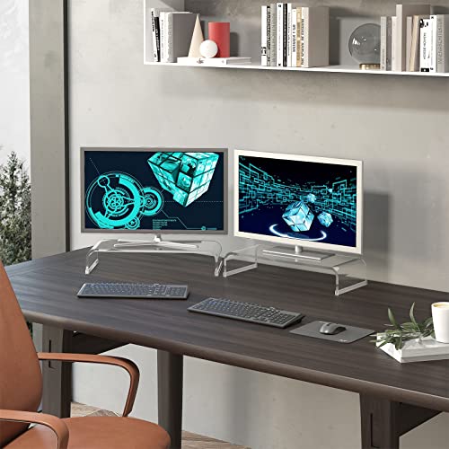 Acrylic Clear Monitor Screen TV Stands Riser for Desk Office Home ...