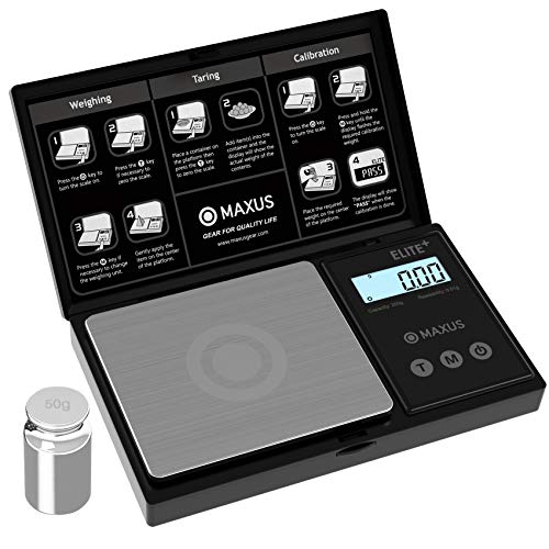 MAXUS Elite Plus Precision Gram Scale 200g x 0.01g + 50g Calibration ...