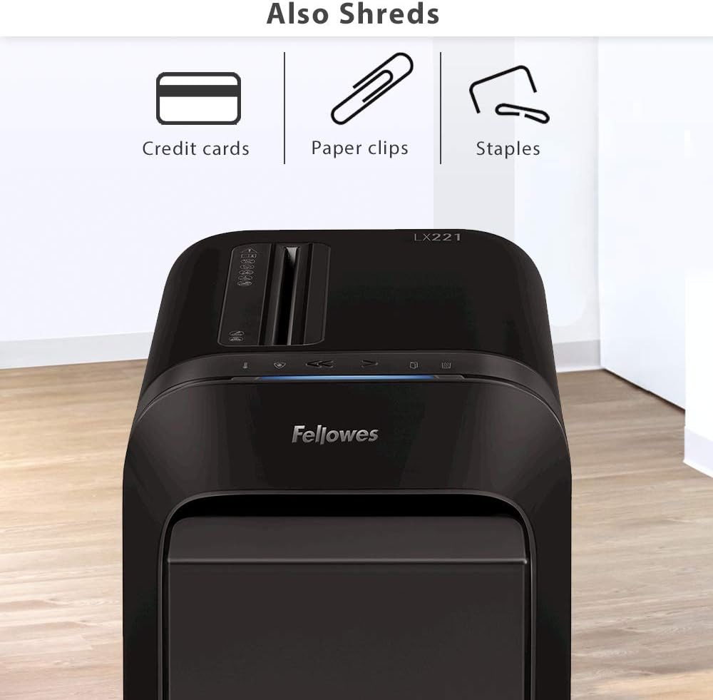 Fellowes Powershred LX221 Paper Shredder, 20 Sheet Micro-Cut Shredder for The Small/Home Office ...