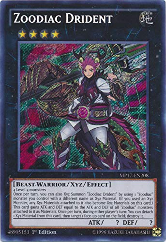 Yu-Gi-Oh yu-gi-oh Zoodiac Drident - MP17-EN208 - Secret Rare - 1st ...