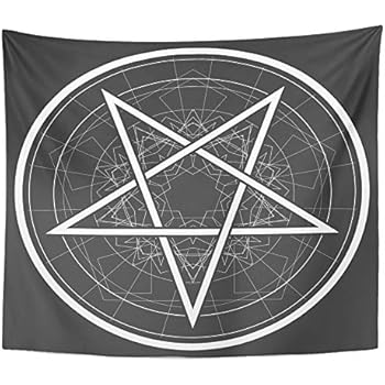 Amazon.com: Emvency Tapestry Artwork Wall Hanging Satan Baphomet Star ...
