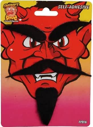 Amazon.com: Halloween Devil Facial Hair Set with Tash Brows and Beard ...