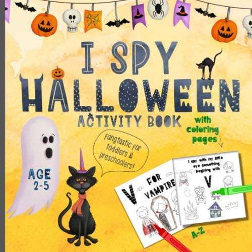 Amazon.com: I spy Halloween Activity Book: For kids 2-5, Coloring Pages ...
