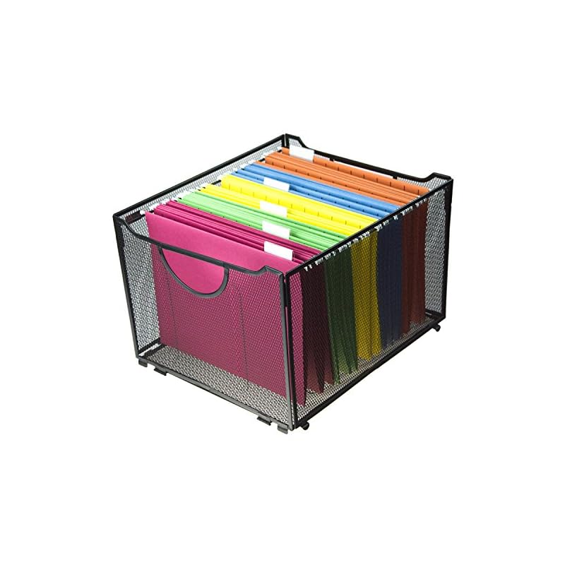 Modern Black Metal Mesh File Box/Foldable Storage Crate/Home Office ...