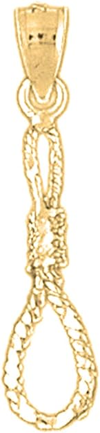 Amazon.com: Jewels Obsession 18K 3D Noose Pendant | 18K Yellow Gold 3D ...