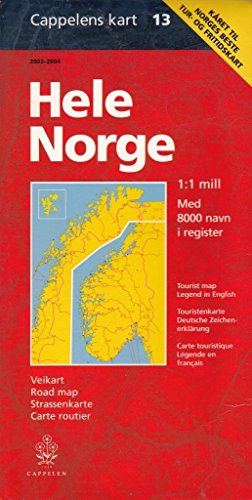Buy Hele Norge med 8000 navn i register, 1:1 mill. bil- og turistkart ...