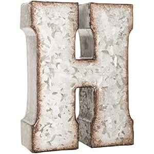 Amazon.com: Galvanized Metal 3D Letter H: Home & Kitchen