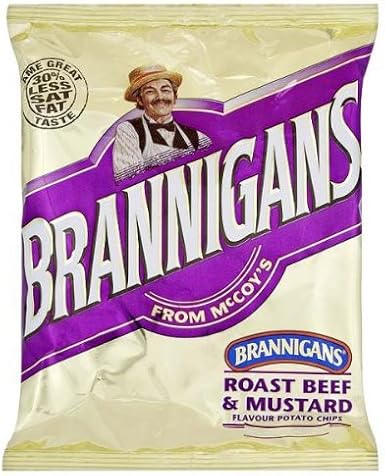 Brannigans from McCoy's Roast Beef & Mustard Flavour Potato Chips 40g ...
