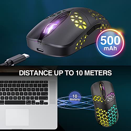 WolfLawS KM-3 Wireless Gaming Mouse, Rechargeable Computer Mouse USB ...