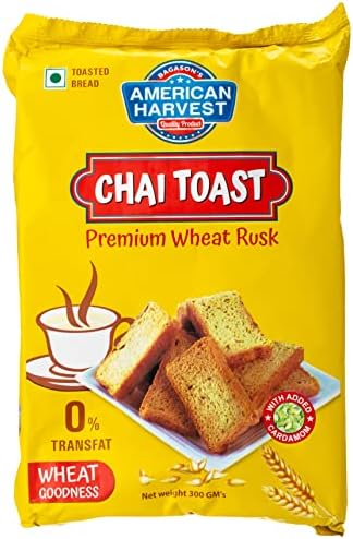 American Harvest Chai Toast Premium Wheat Rusk with Added Cardamom, 300 ...