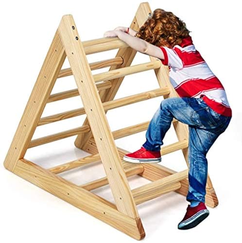Costzon Kids Climbing Pikler Triangle Ladder, Wooden Triangle Climber ...