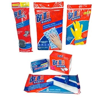 Brillo Basics Ultimate Cleaning Bundle 6 Items Brillo Pads, Scours ...
