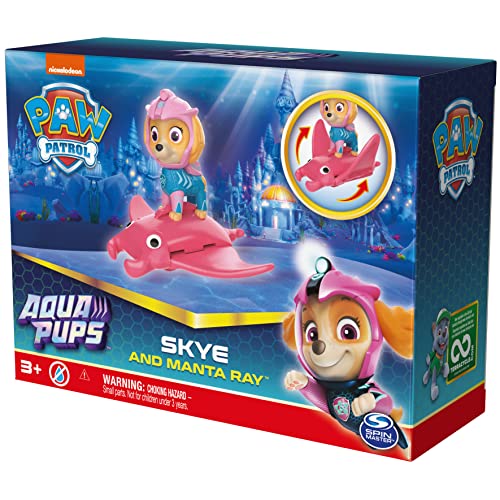 PAW Patrol, Aqua Pups Skye and Manta Ray Action Figures Set, Kids Toys ...