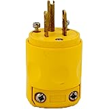 Leviton 5256-VY 15 Amp, 125 Volt, Industrial Grade, Plug, Straight ...