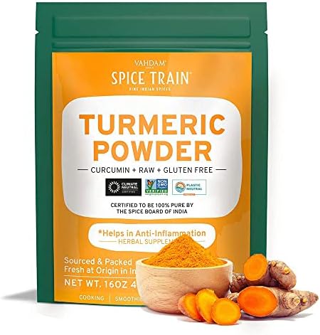 SPICE TRAIN, Organic Turmeric Root Powder (454g / 1lb) | Resealable Zip ...