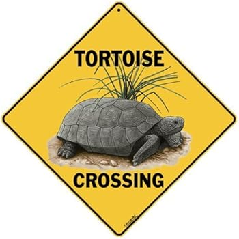 Amazon.com : Turtle Crossing Xing Metal Tin Funny Road Sign : Yard ...