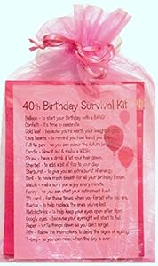 40TH BIRTHDAY SURVIVAL KIT PINK: Amazon.co.uk: Kitchen & Home