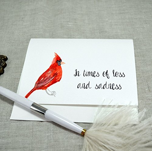 Amazon.com: Watercolor Cardinal Sympathy Card: Handmade