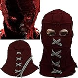Amazon.com: Shancon BrightBurn Cosplay Mask Knitted Scary Red ...