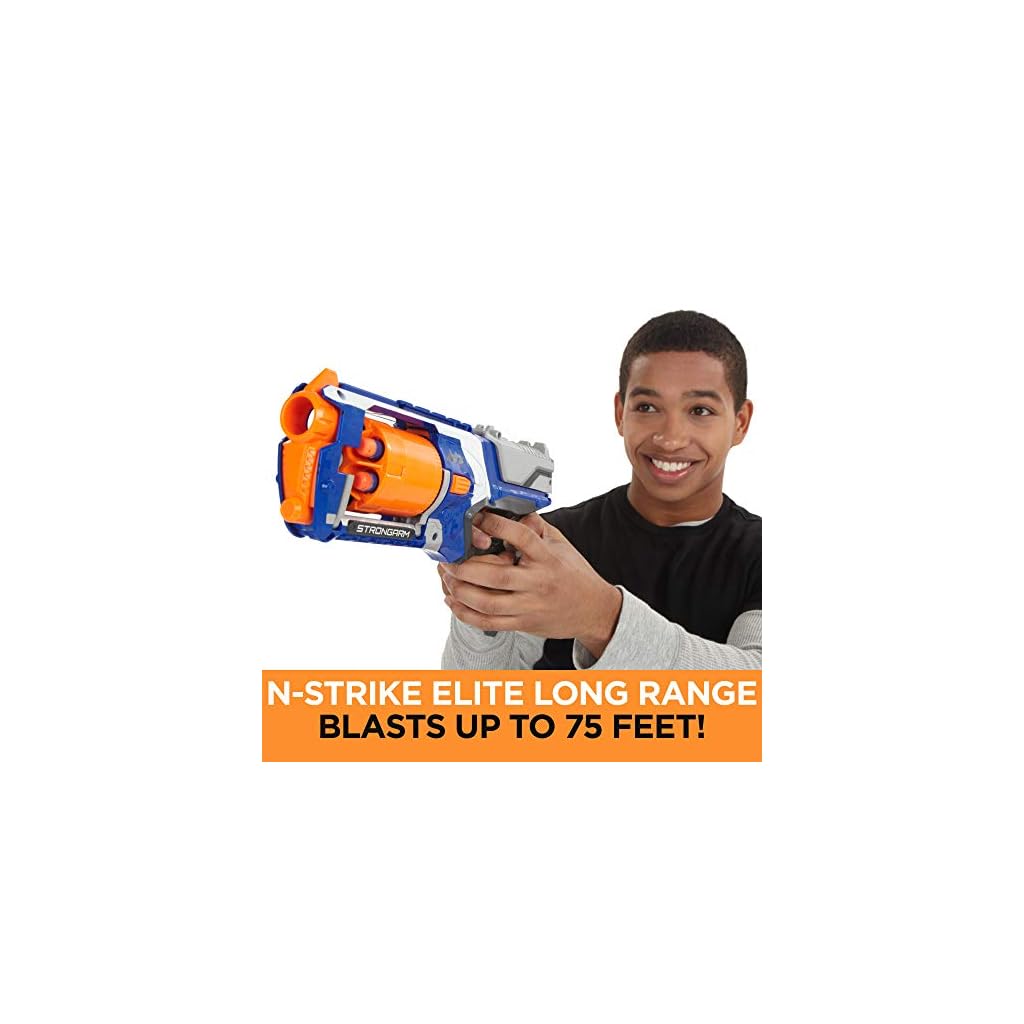 NERF N Strike Elite Strongarm Dart Blaster with Rotating Barrel, Easter ...