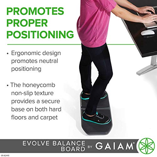 Gaiam Evolve Balance Board for Standing Desk - Stability Rocker Wobble ...
