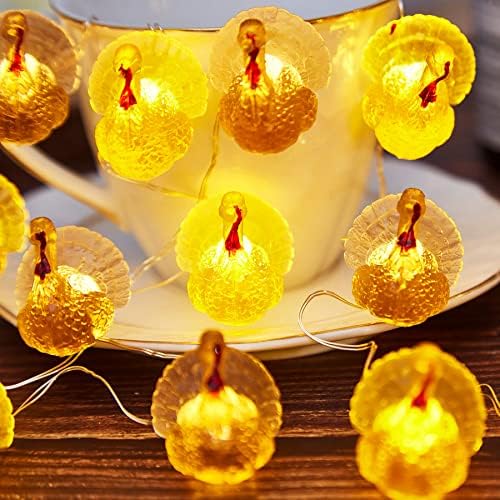THE HXT BARTLETT Thanksgiving Turkey Lights Decorative Cute Fall Orange ...