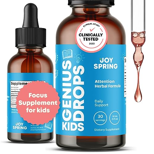 Organic Focus Drops for Kids - Attention and Focus Supplement with ...