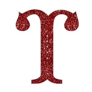 Amazon.com: Grasslands Road 6-1/2-Inch Glitter Red Monogram Initial ...