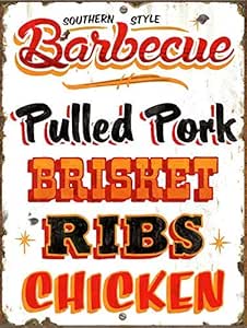 Amazon.com: HAIMAX Metal Signs Southern Style Barbecue Pulled Pork ...