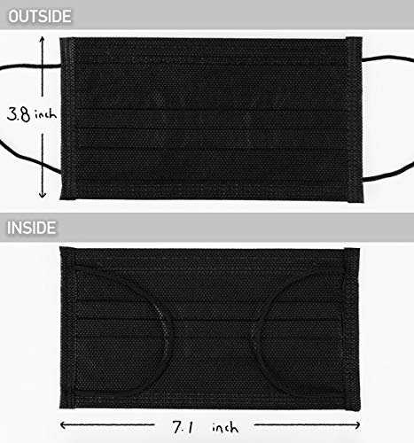 Black Disposable Face Mask, Individually Wrapped Black Face Masks 50Pcs ...