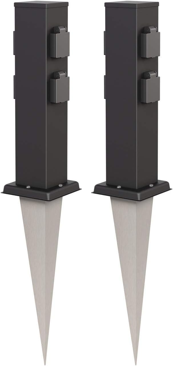 ledscom Garden Power Socket Column Polly with Ground Spike for Outdoor ...