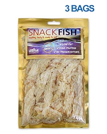 Snackfish 3 x 100g, Dried Cod Fish Snack, Natural Product, High Protein ...