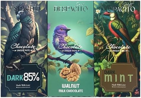 DESPACITO Dark Chocolate Mint 80g + Milk Chocolate & Walnut 80g + Dark ...