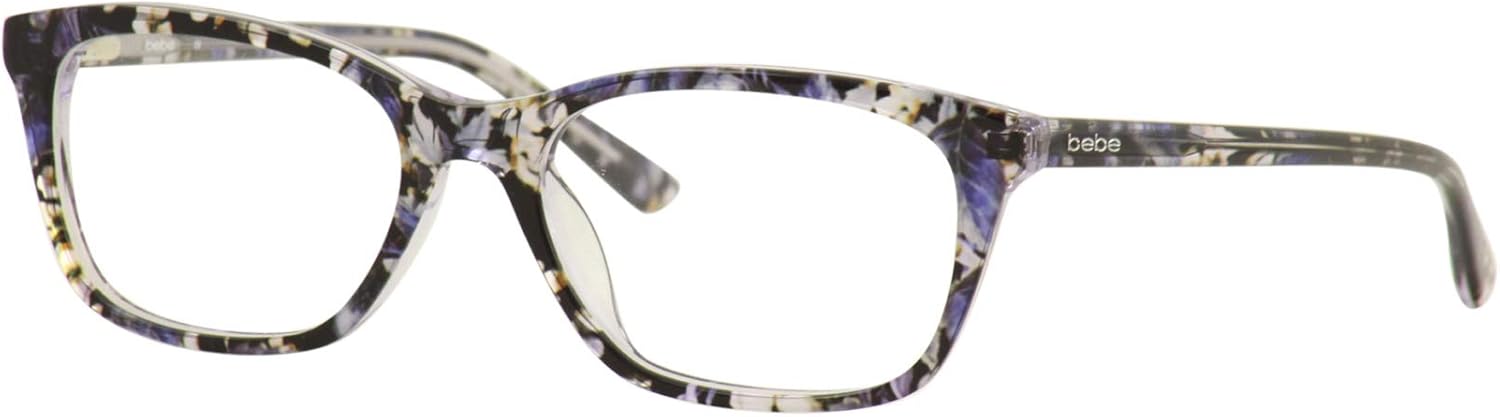 Amazon.com: BEBE EYEGLASS FRAME BB5145 500 PLUM FLORAL PURPLE CLEAR 53 ...