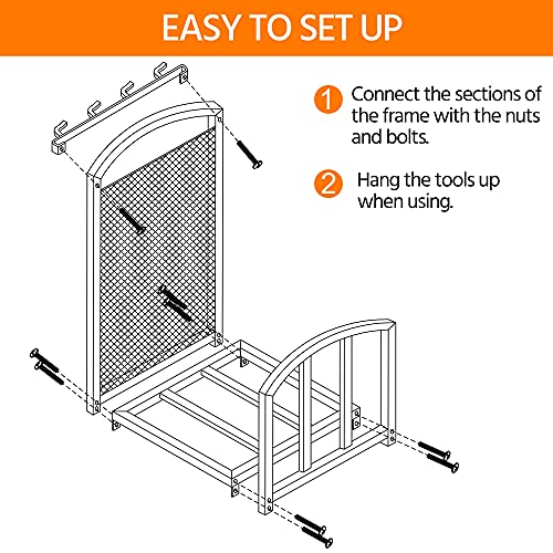 Yaheetech Firewood Rack with 4 Fireplace Tools for Indoor Outdoor ...