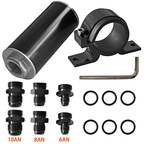 50mm Air Filter 100 Micron Cleanable Inline Fuel Filter Mount Aluminum ...